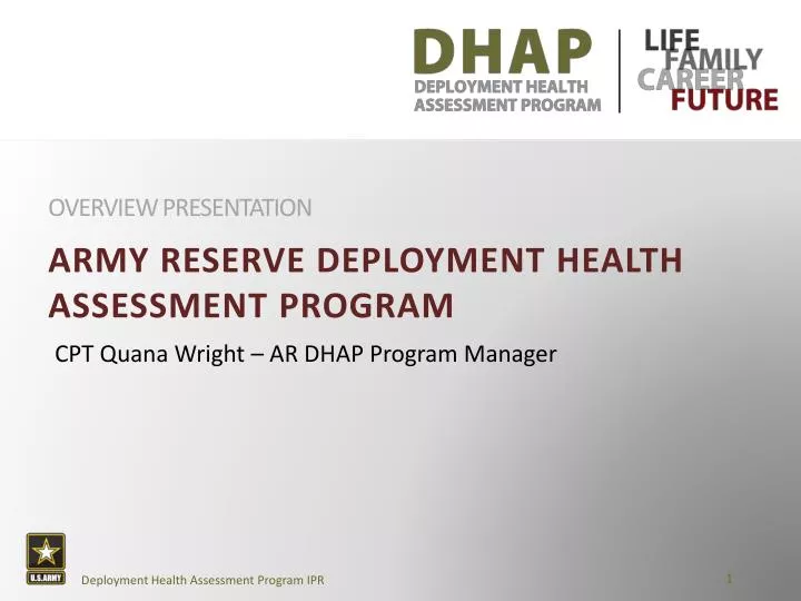 PPT - Army reserve deployment health assessment program PowerPoint ...