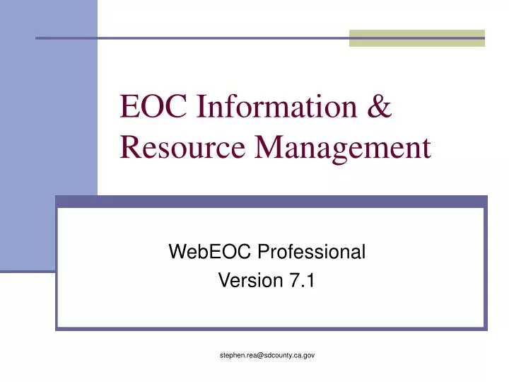 PPT - EOC Information & Resource Management PowerPoint Presentation - ID:6793768