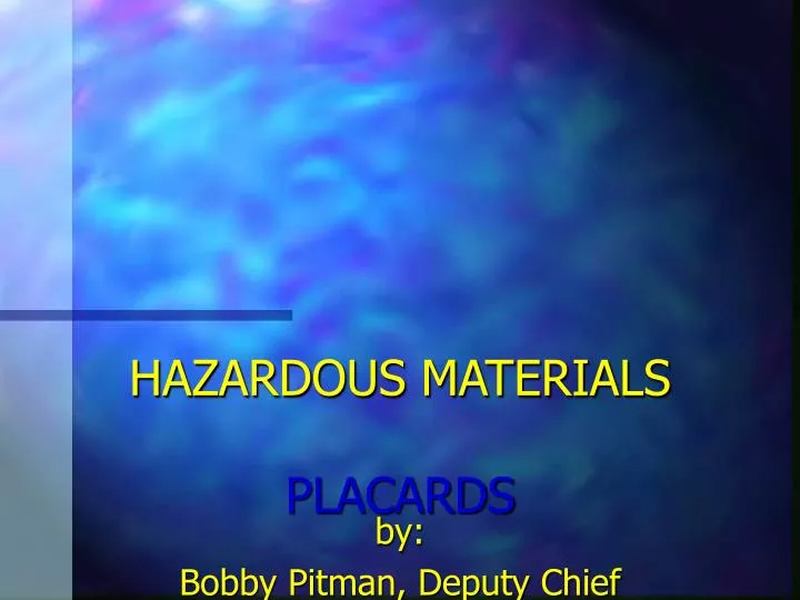 PPT - HAZARDOUS MATERIALS PLACARDS PowerPoint Presentation, free ...