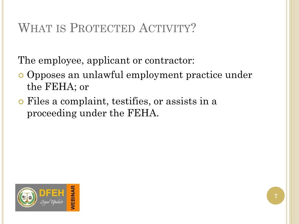 PPT - WORKPLACE RETALIATION Under the California Fair Employment and ...