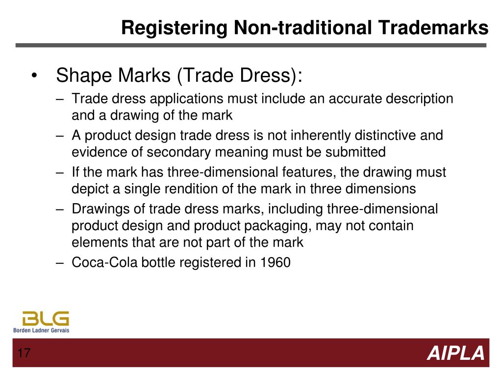 PPT - Non-Traditional Trademarks in the United States: Overview and ...
