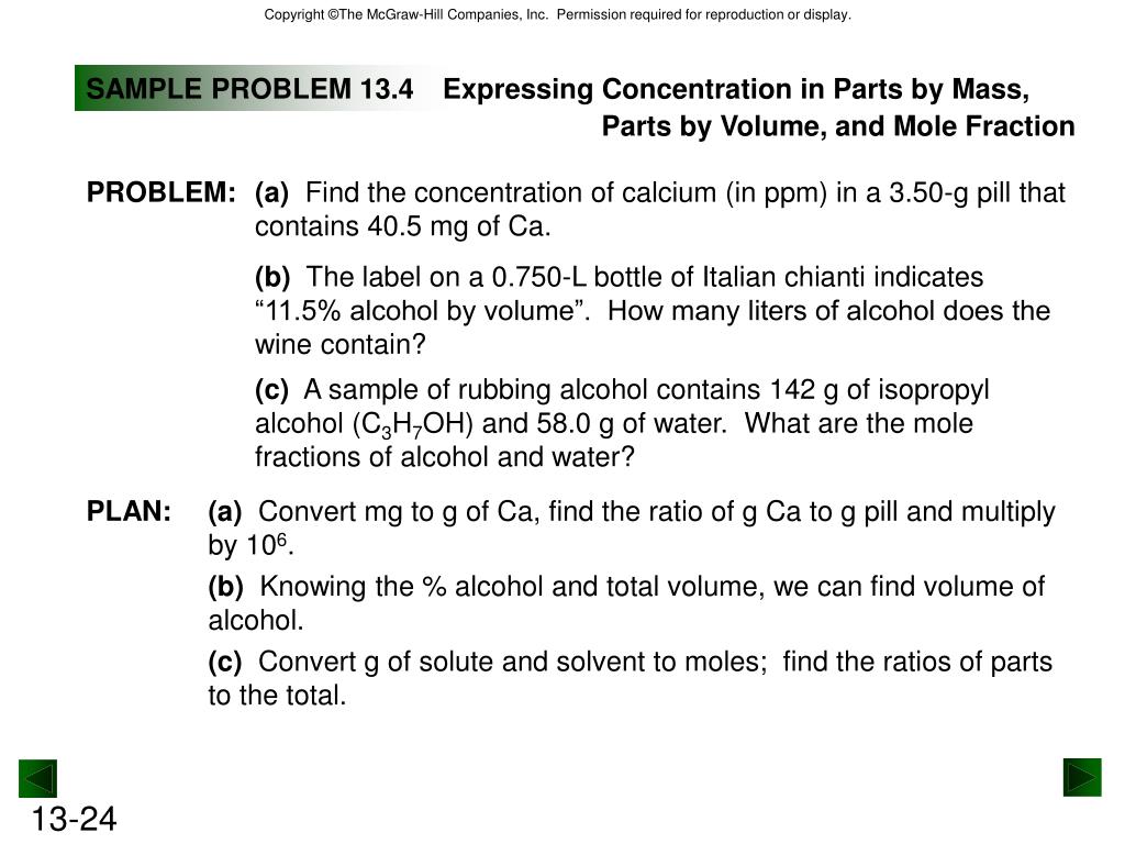 Mole Fraction Example Problem Mole Fraction Example Problem