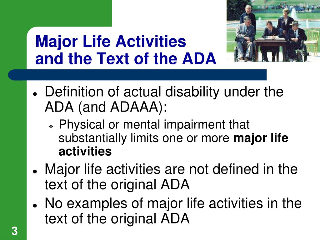 PPT - Legal Update on the ADA Amendments Act and Major Life Activities ... PPT - Legal Update on the ADA Amendments Act and Major Life Activities ...