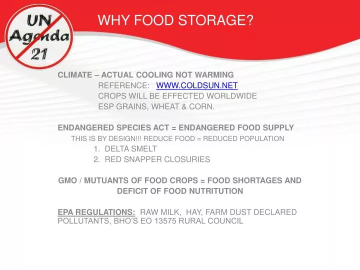 PPT - WHY FOOD STORAGE? PowerPoint Presentation, free download - ID:6796120