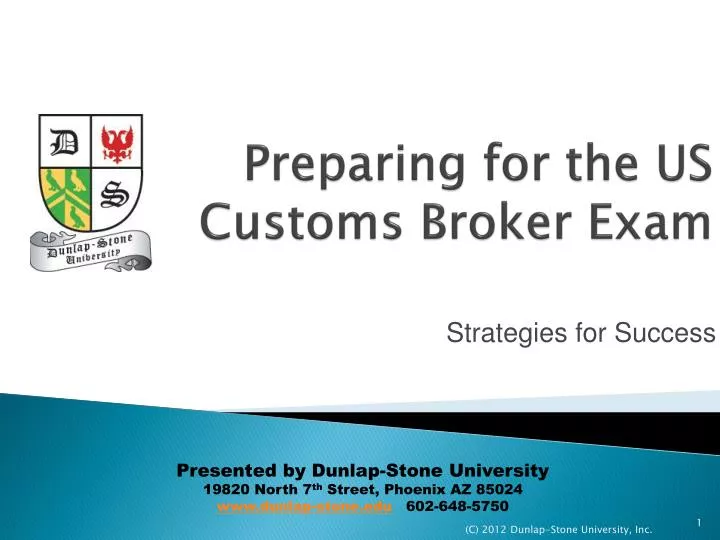 PPT - Preparing for the US Customs Broker Exam PowerPoint Presentation ...