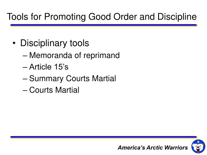 PPT - Tools for Promoting Good Order and Discipline PowerPoint ...