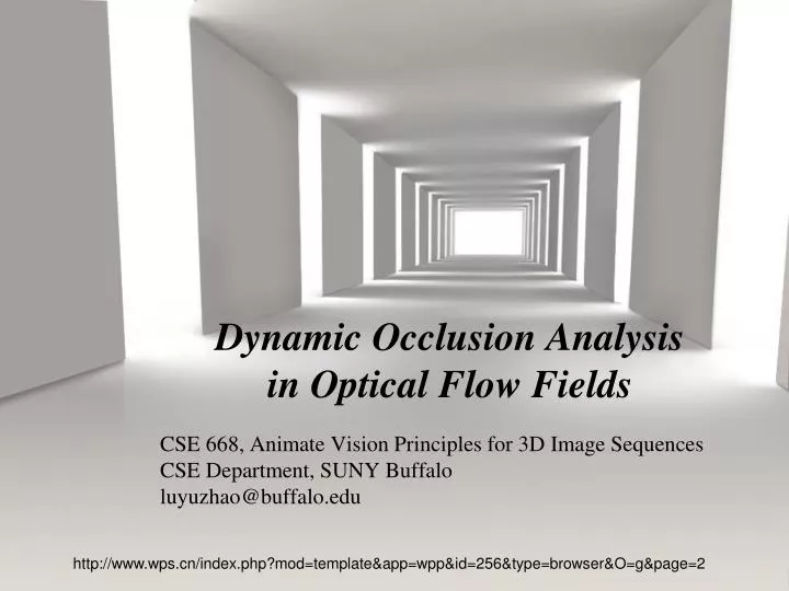 PPT - Dynamic Occlusion Analysis in Optical Flow Fields PowerPoint ...
