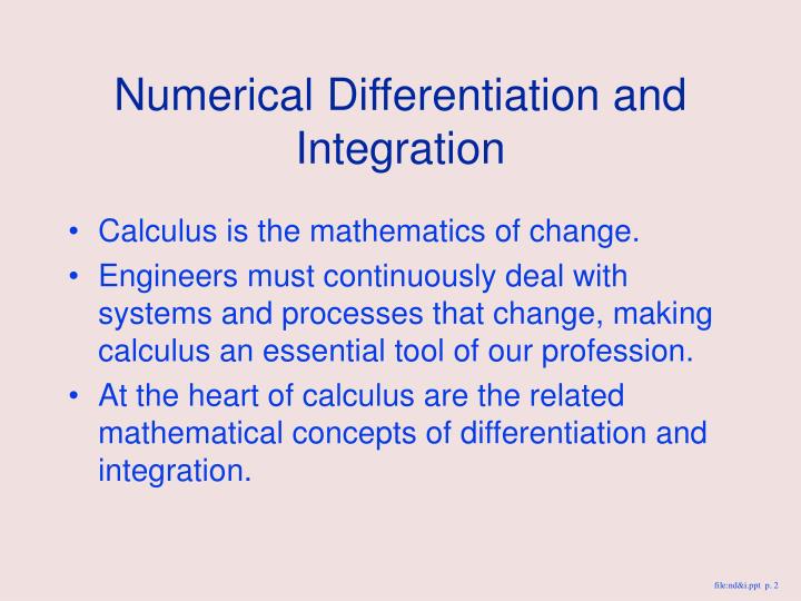 PPT - NUMERICAL DIFFERENTIATION AND INTEGRATION PowerPoint Presentation ...