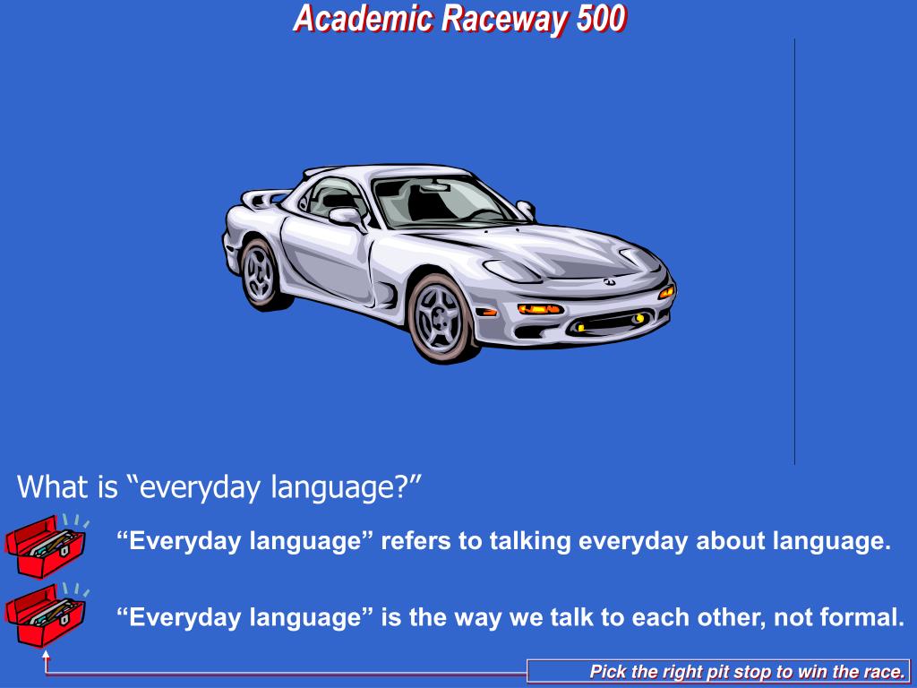 PPT Academic Vocabulary Raceway 500 PowerPoint Presentation Free