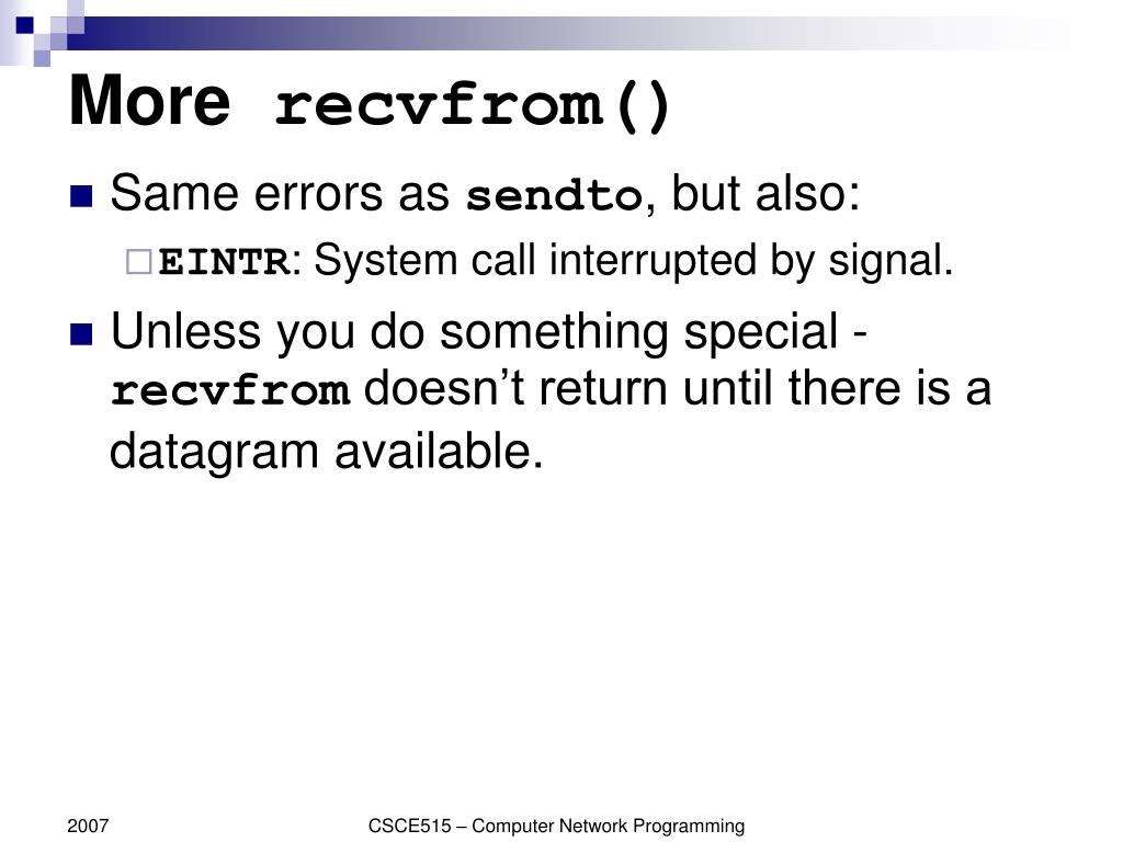 Ppt Csce 515 Computer Network Programming Udp Socket Powerpoint Presentation Id6797843