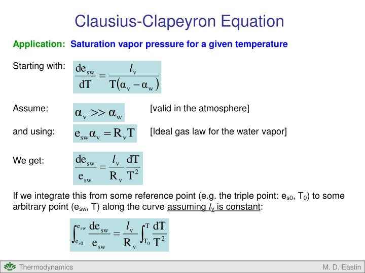 PPT - Clausius-Clapeyron Equation PowerPoint Presentation - ID:6798048