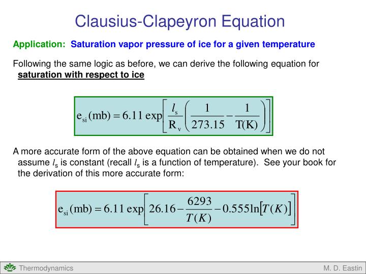 PPT - Clausius-Clapeyron Equation PowerPoint Presentation - ID:6798048