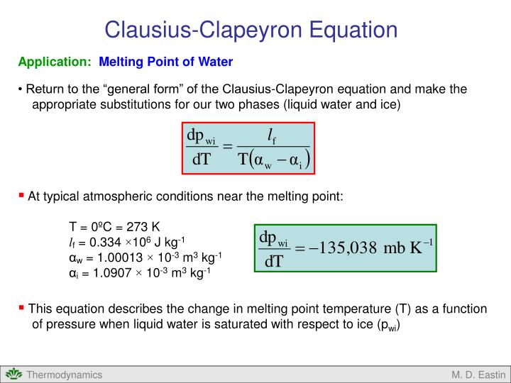 PPT - Clausius-Clapeyron Equation PowerPoint Presentation - ID:6798048
