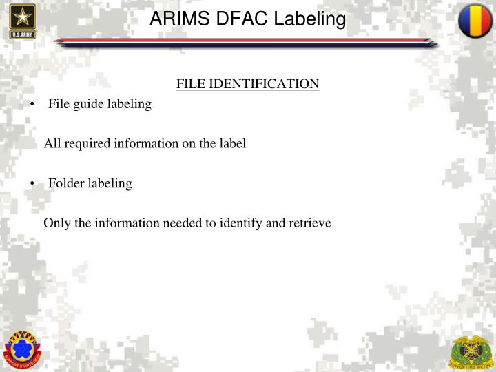 PPT - DINING FACILITY FILES Army Record Information Management System ...