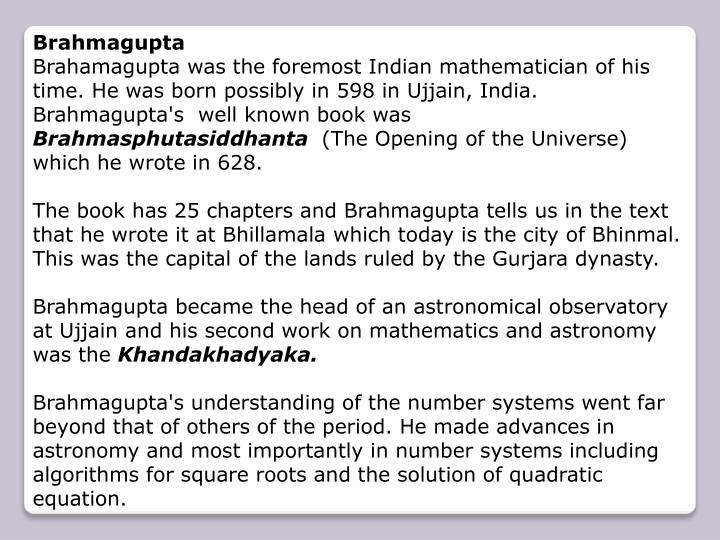 PPT - Brahmagupta PowerPoint Presentation - ID:6798277
