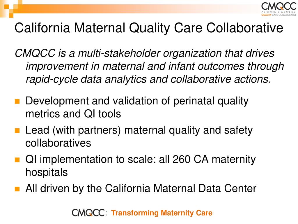PPT - Elliott Main, MD Medical Director, CMQCC main@ Clinical Professor ...