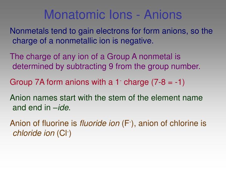 PPT - Chapter 9 Naming Ions PowerPoint Presentation - ID:6799426