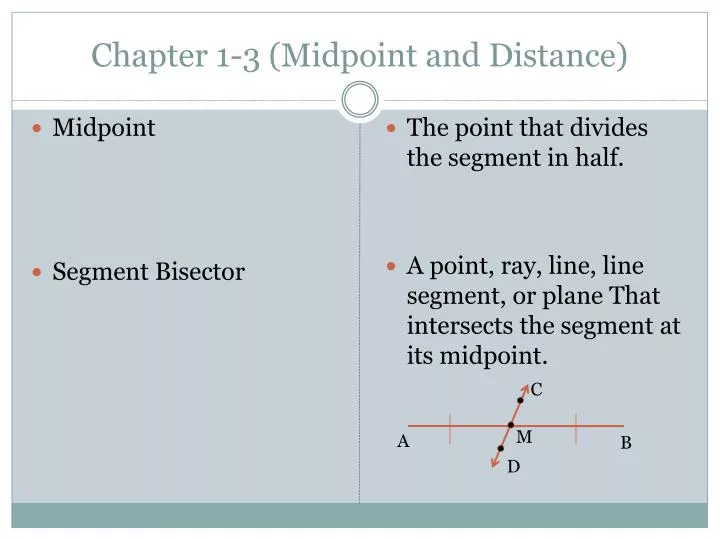 PPT - Chapter 1-3 (Midpoint and Distance) PowerPoint Presentation, free ...