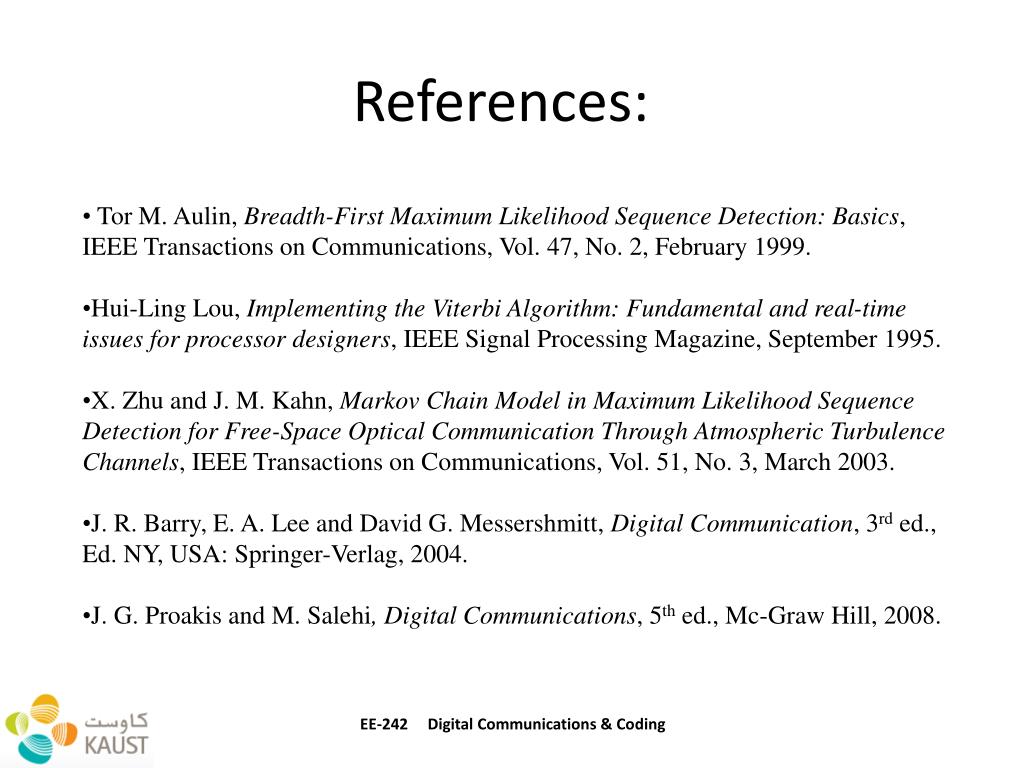 Ppt Maximum Likelihood Sequence Detection And The Viterbi Algorithm Powerpoint Presentation Id