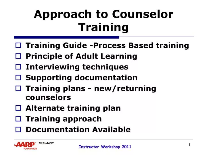 PPT - Approach to Counselor Training PowerPoint Presentation, free ...