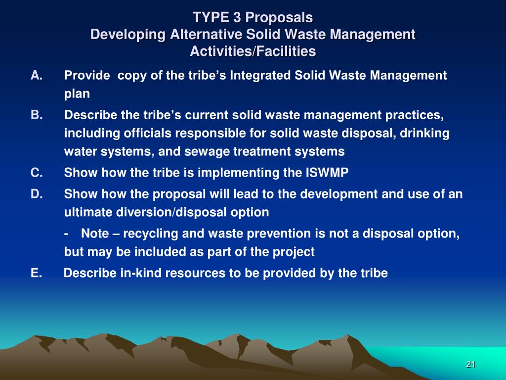 PPT - TRIBAL SOLID WASTE MANAGEMANT ASSISTANCE PROJECT PowerPoint ...