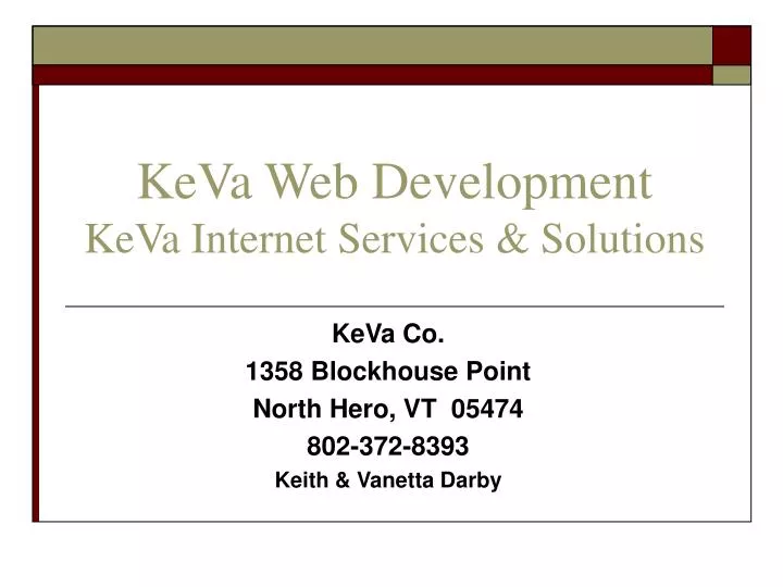 PPT - KeVa Web Development KeVa Internet Services & Solutions PowerPoint Presentation - ID:6800424