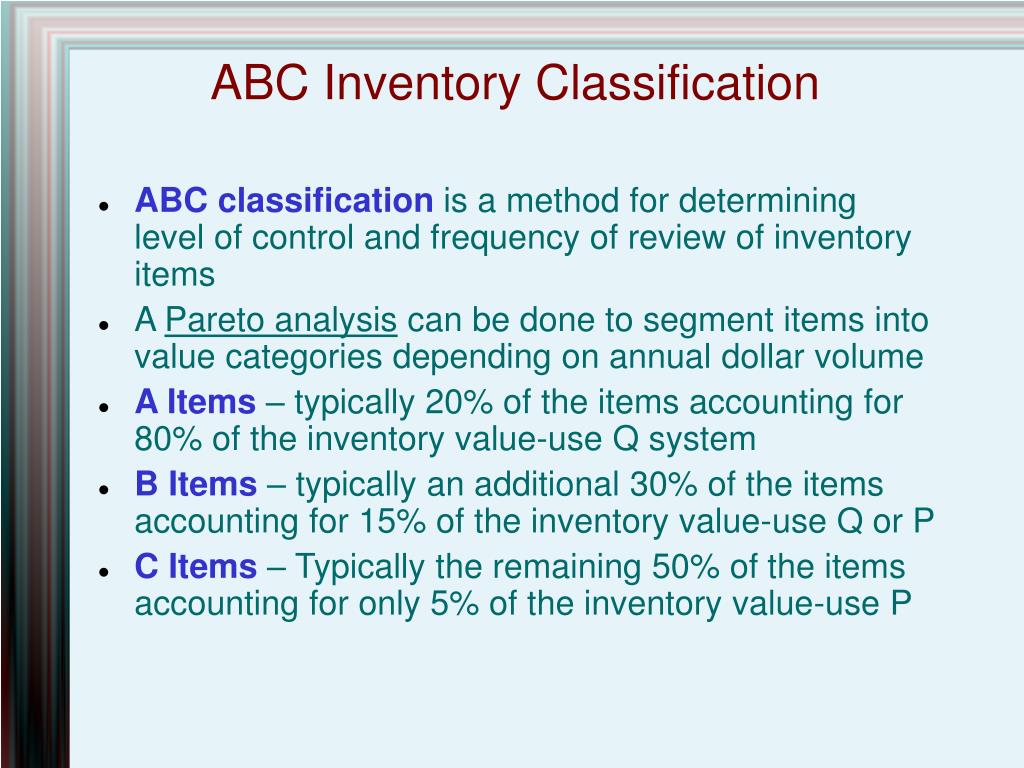 Ppt Inventory Control Technique Powerpoint Presentation Free