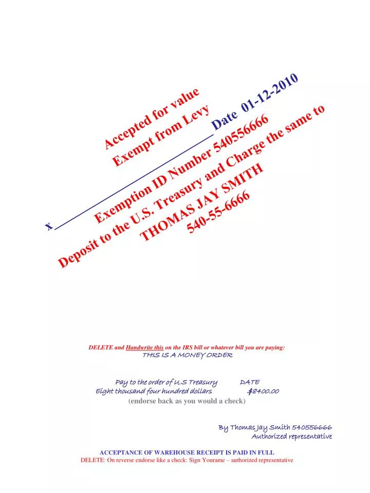 PPT - Accepted for value Exempt from Levy x ...