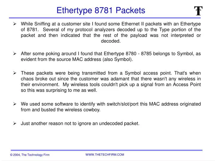 PPT - Ethertype 8781 Packets PowerPoint Presentation, free download ...