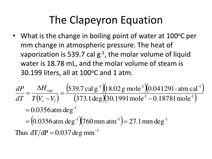 PPT - Useful Equations - The Clapeyron Equation PowerPoint Presentation ...