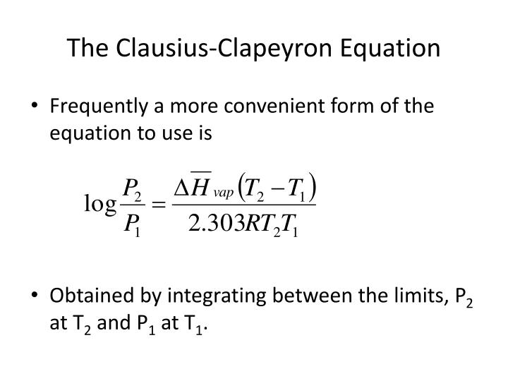 PPT - Useful Equations - The Clapeyron Equation PowerPoint Presentation ...