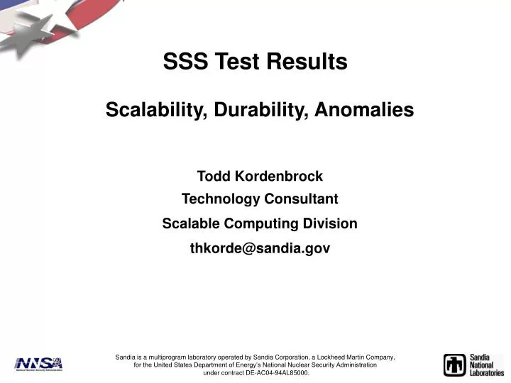 PPT - SSS Test Results PowerPoint Presentation, free download - ID:6803189