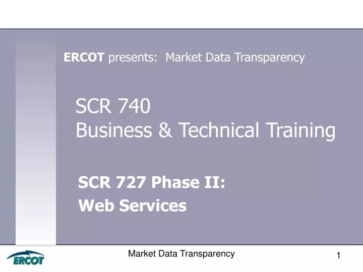 PPT - SCR 740 Business & Technical Training PowerPoint Presentation ...