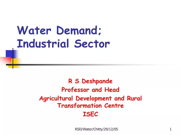 PPT - Water Demand; Industrial Sector PowerPoint Presentation, free ...