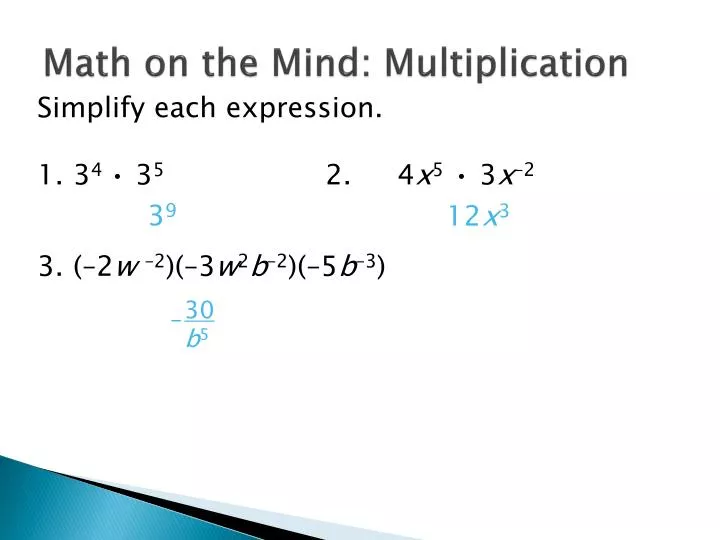 PPT - Math on the Mind: Multiplication PowerPoint Presentation, free ...
