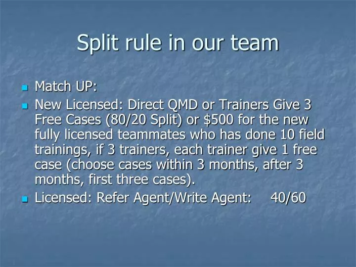 PPT - Split rule in our team PowerPoint Presentation, free download ...