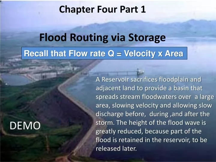 PPT - Chapter Four Part 1 Flood Routing via Storage PowerPoint ...