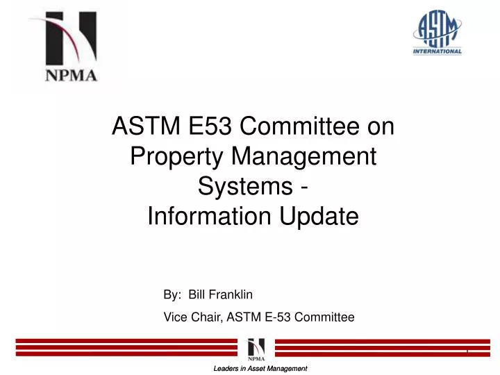 PPT - ASTM E53 Committee on Property Management Systems - Information ...