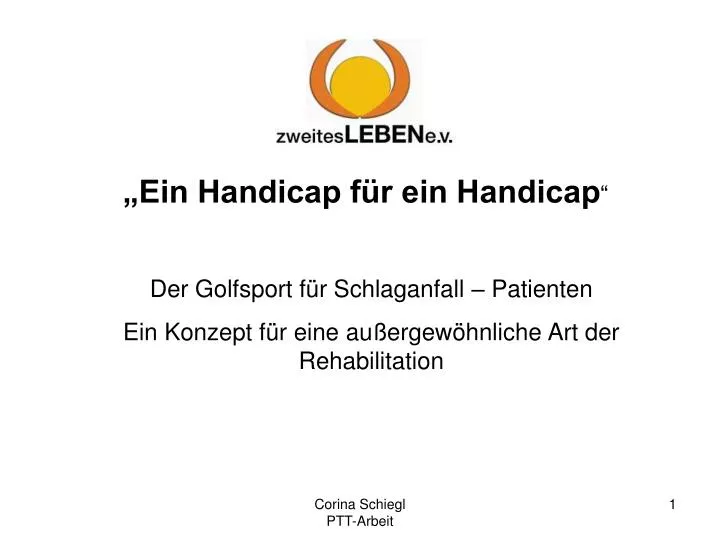PPT - „Ein Handicap für ein Handicap “ PowerPoint Presentation, free ...