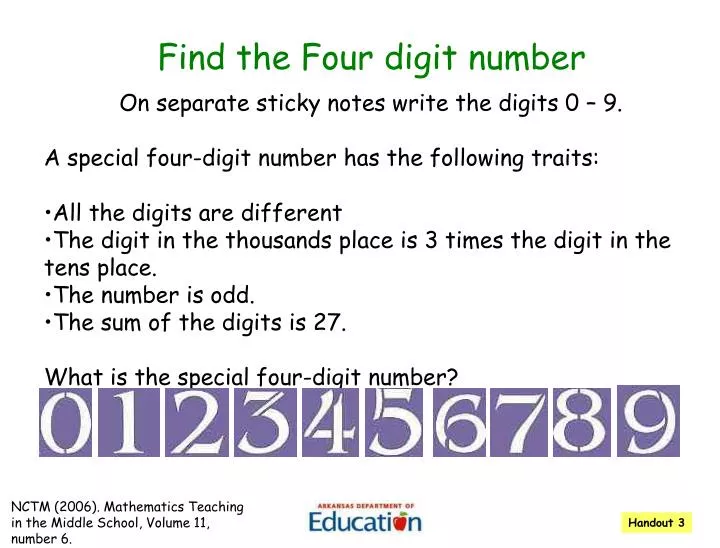 PPT - Find the Four digit number PowerPoint Presentation, free download ...