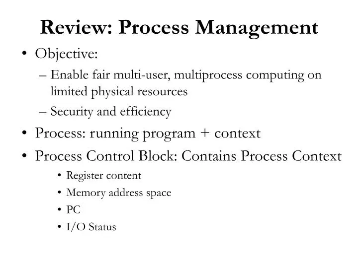 PPT - Review: Process Management PowerPoint Presentation, free download ...