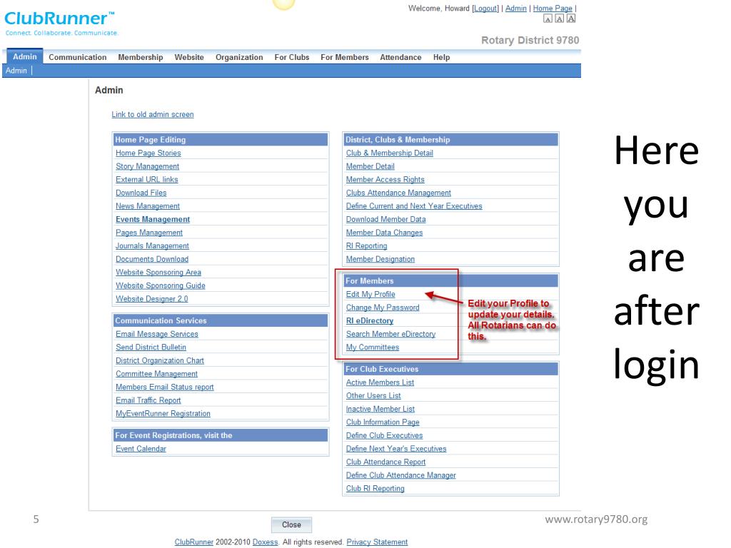 PPT - Using Clubrunner PowerPoint Presentation, free download - ID:6808322