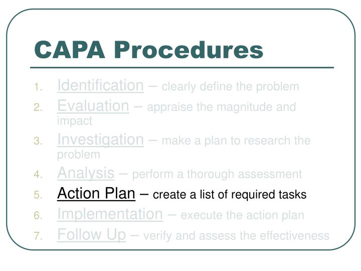 PPT - Corrective and Preventive Actions (CAPA) rmbimedical PowerPoint ...