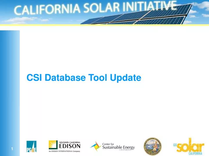 PPT - CSI Database Tool Update PowerPoint Presentation, free download ...