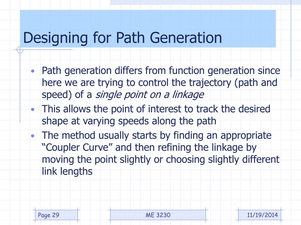 PPT - Linkage Design: Function Generation, Rocker Amplitude and Path ...