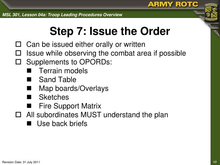 PPT - Troop Leading Procedures Overview PowerPoint Presentation - ID ...