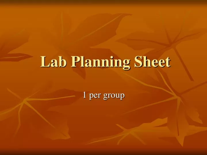 PPT - Lab Planning Sheet PowerPoint Presentation, free download - ID ...
