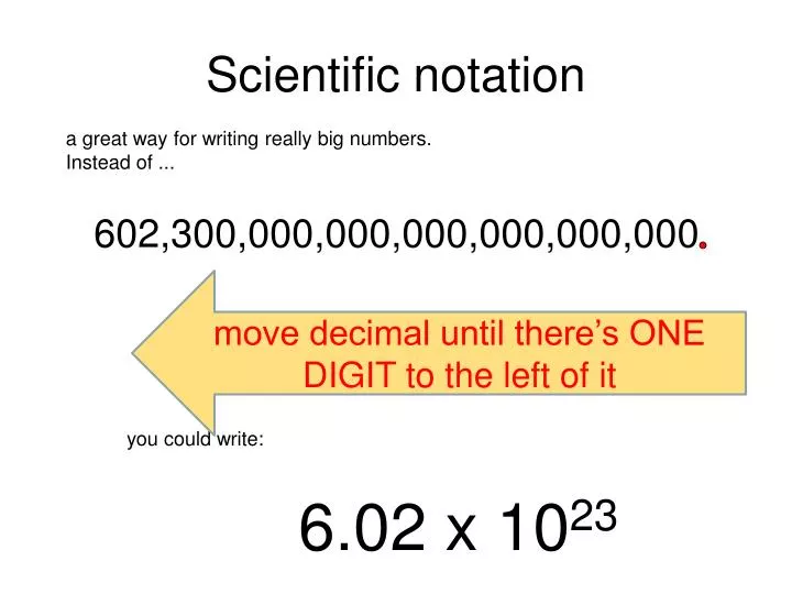 PPT - Scientific notation PowerPoint Presentation, free download - ID ...