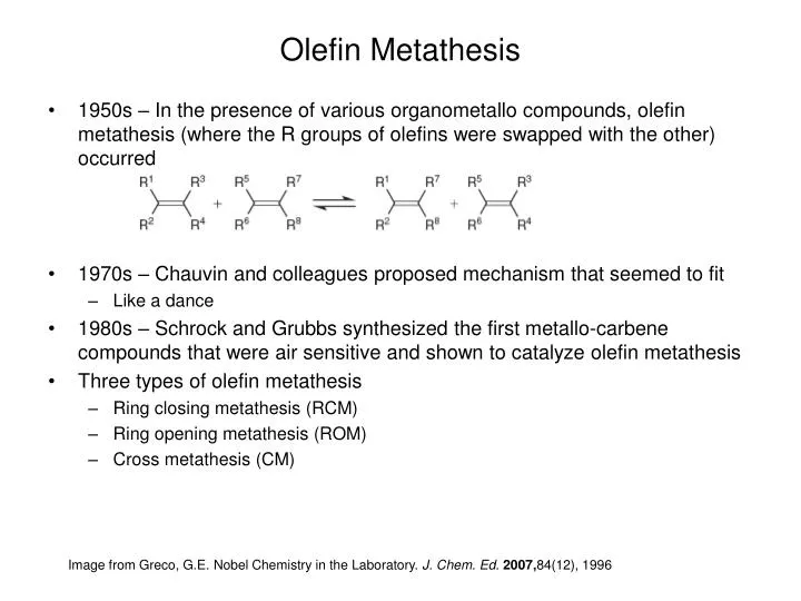 PPT - Olefin Metathesis PowerPoint Presentation, free download - ID:6811954
