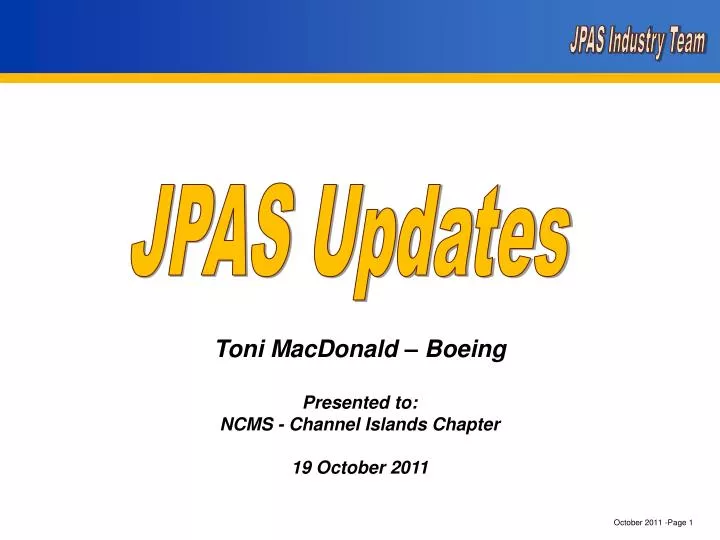 PPT - JPAS Updates PowerPoint Presentation, free download - ID:6812201